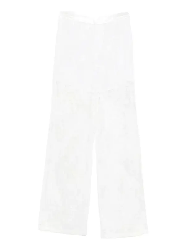 ISABELLE BLANCHE Floral-motif Trousers - White