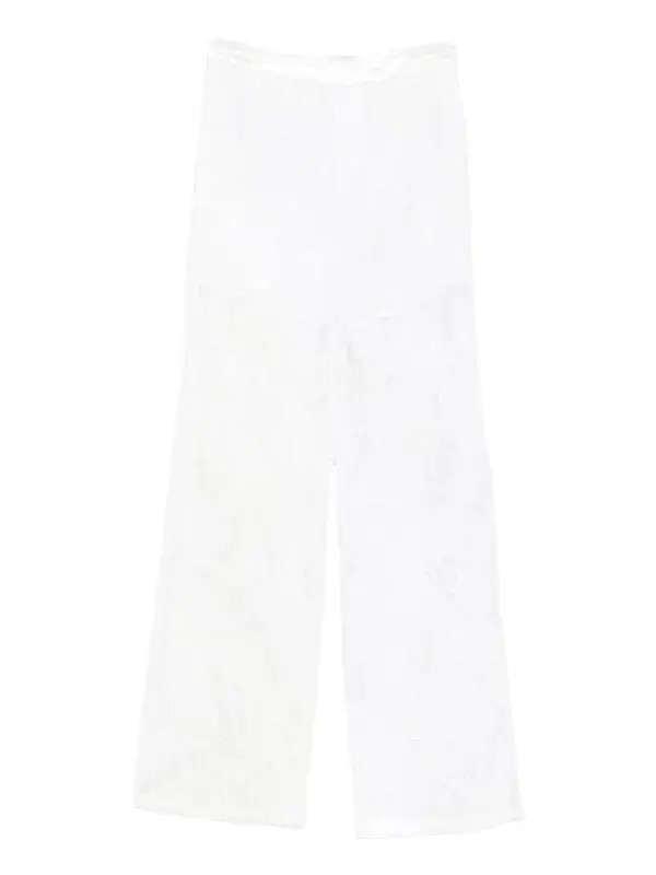 ISABELLE BLANCHE Floral-motif Trousers - White