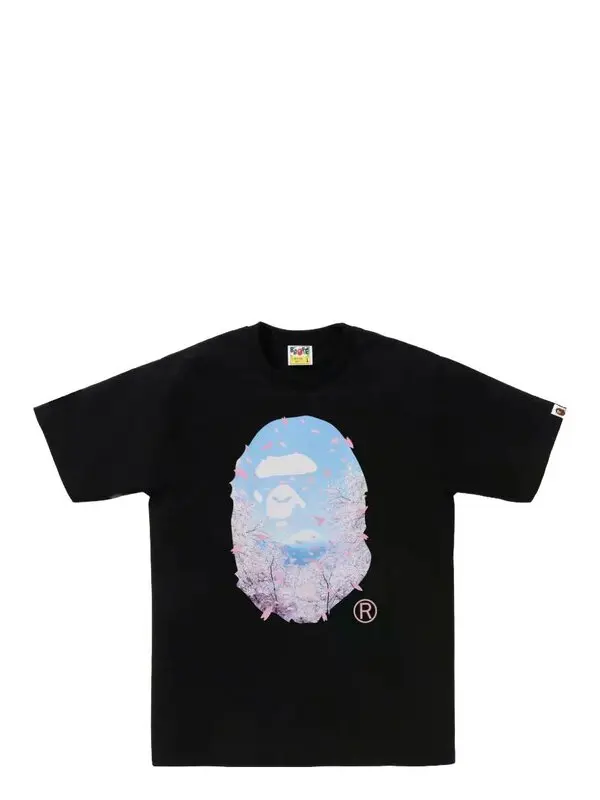 A BATHING APE Floral-print T-shirt - Black
