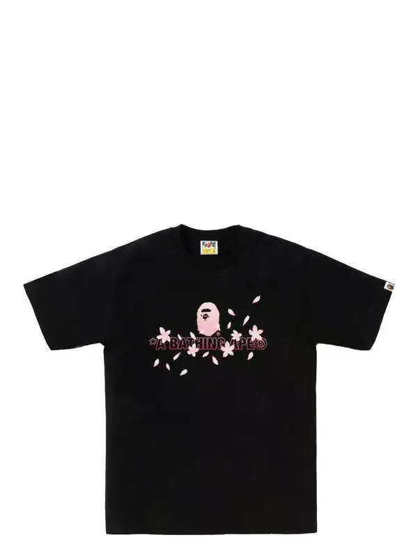A BATHING APE Floral-print T-shirt - Black
