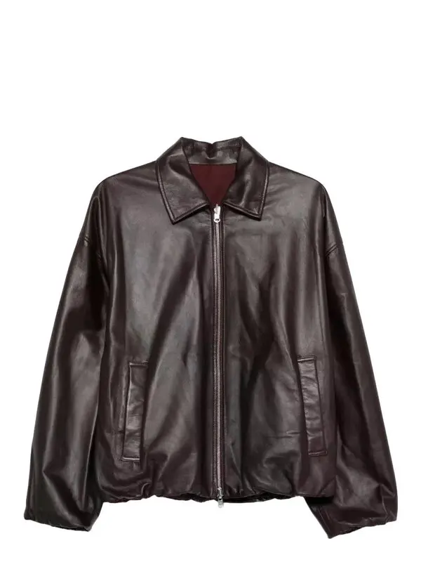ARMA Zip-up Leather Jacket - Brown