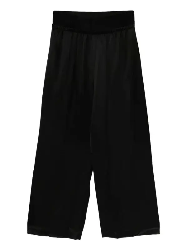 ALAINPAUL Regular-fit Wide-leg Trousers - Black