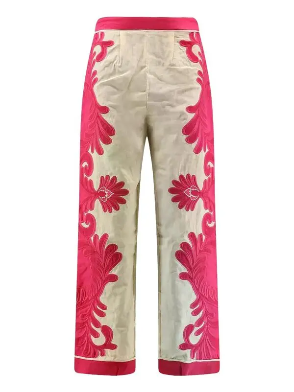 Farm Rio Embroidered Trousers - Neutrals