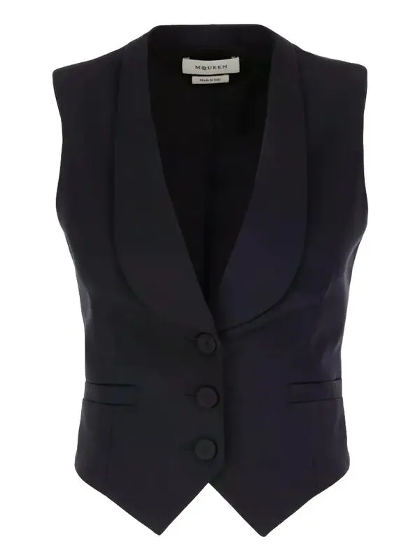 Alexander McQueen Buttoned Vest - Blue