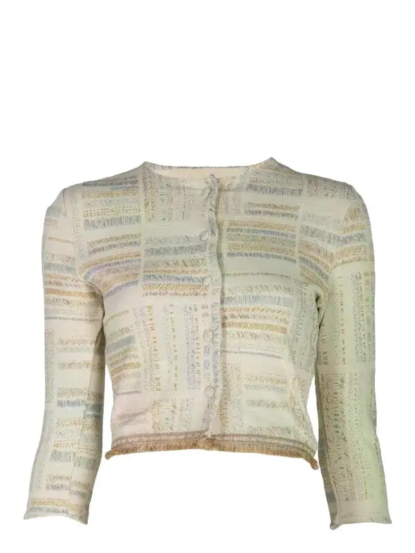 DEVON Windsor Fringed Trim Jacket - Neutrals
