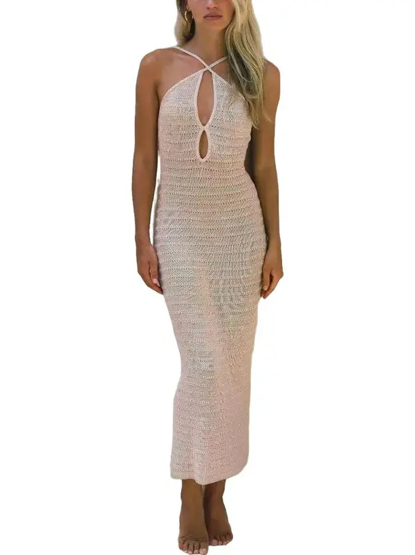 HONEST Anggun Halterneck Cut-out Midi Dress - Neutrals
