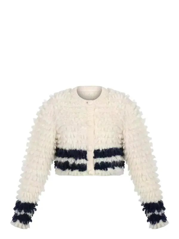 Carolina K Marjorie Striped Knitted Jacket - Neutrals