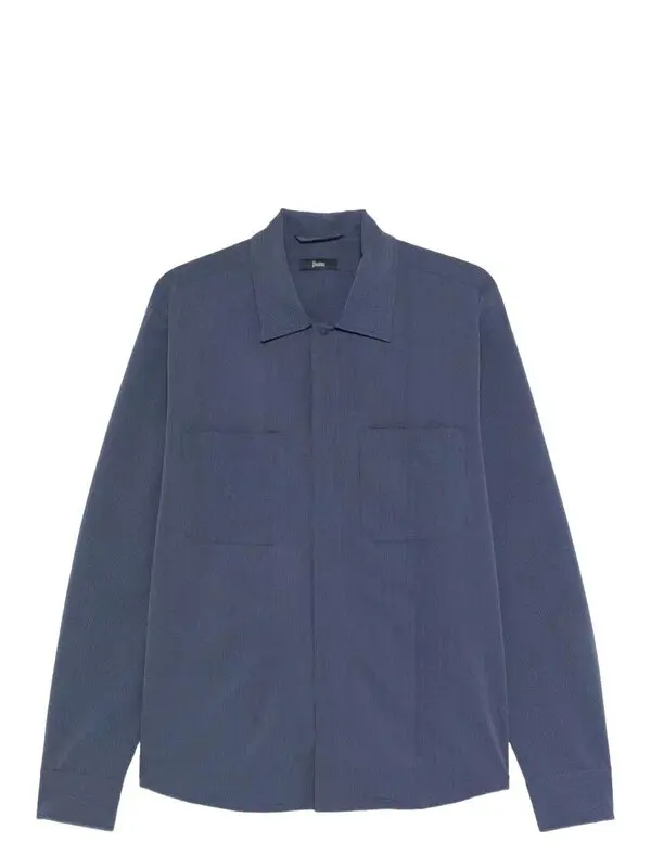 Herno Textured Pocket Shirt - Blue