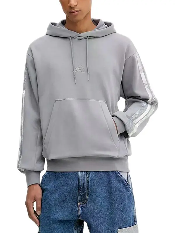 Adidas Logo Stripe Hoodie - Grey