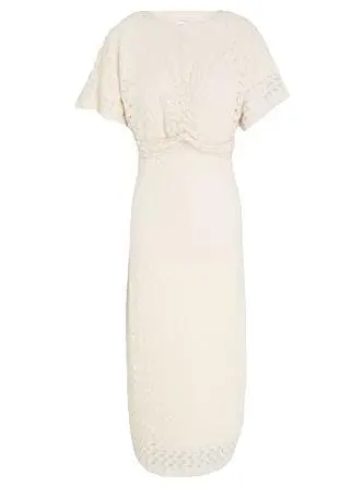 VILA Midi Lace Bodycon Dress - White