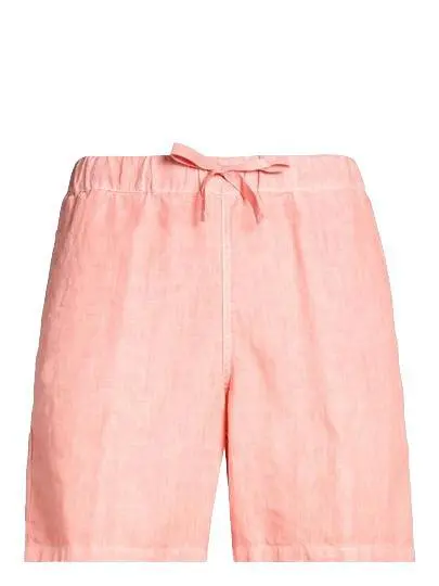 120% Lino Casual Linen Shorts - Red