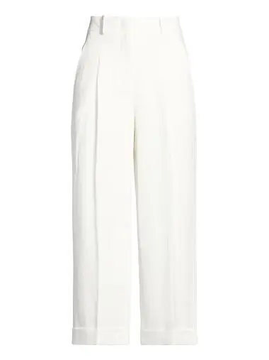 Peserico Viscose Linen Straight-leg Pants - Ivory