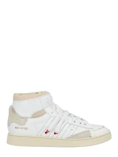 HIDNANDER Leather High-top Sneakers - White