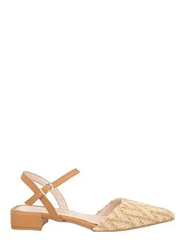 NILA & NILA Ballet Flats With Slingback And Buckle Fastening - Beige
