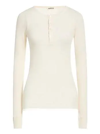 Auralee Cotton Henley T-shirt - Off White
