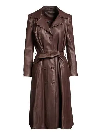 STREET LEATHERS Chocolate Leather Trench Coat - Brown