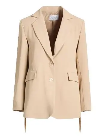 KAOS Single-breasted Blazer With Fringes - Beige