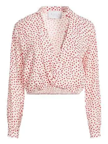 KAOS Polka-dot Crepe Crop Top - Off White