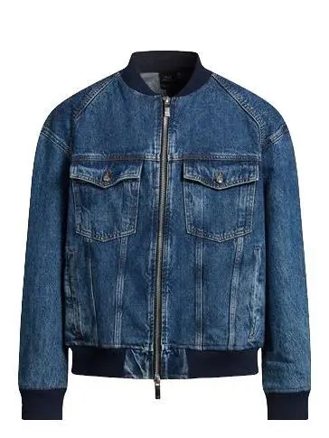Armani Exchange Denim Bomber Jacket - Blue