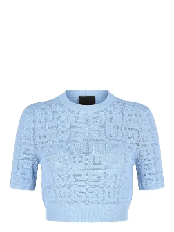 SLOWEAR 4g Monogram Crop Sweater - Blue