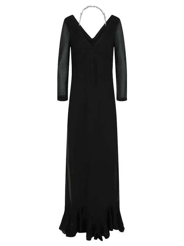Alexander McQueen Off-the-shoulder Gown With 4g Claw Chain - Black