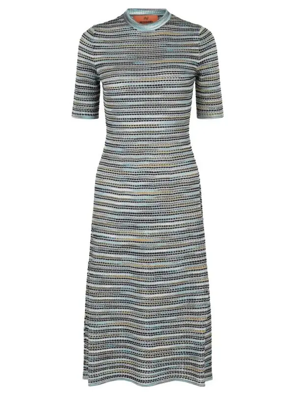 Missoni Striped Crochet Midi Dress - Blue
