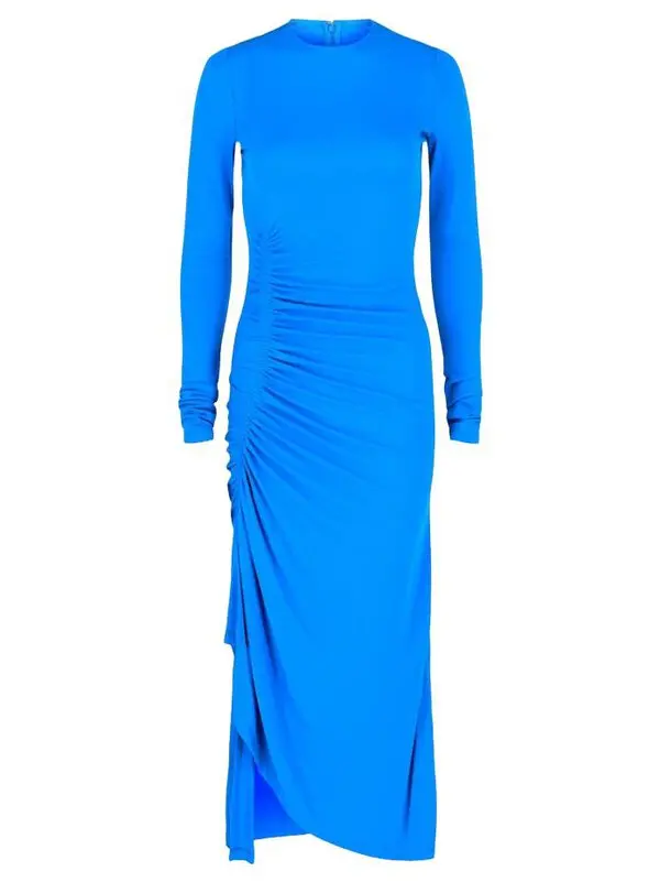 Alexander McQueen Ruched Maxi Dress - Aquamarine