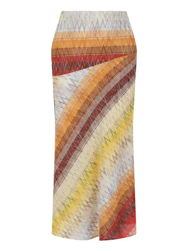 Missoni Chevron Print Midi Skirt - Yellow