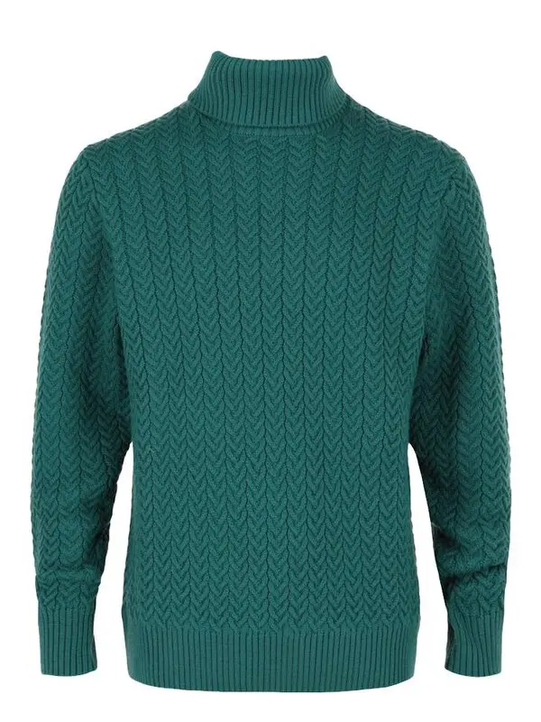 Givenchy Zanone Cable Knit Sweater - Pine Green