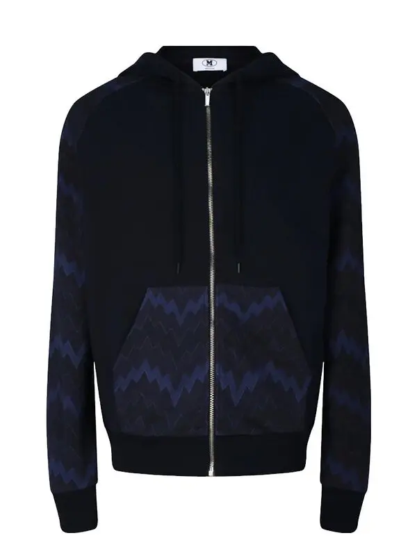Missoni Zig Zag Pattern Zip Hoodie - Blue Tones