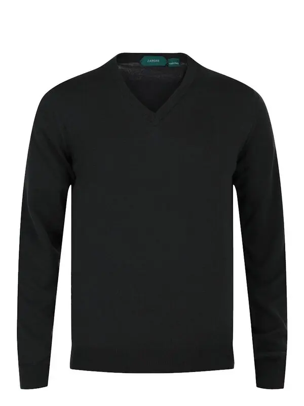 Givenchy Zanone V-neck Wool Blend Sweater - Black