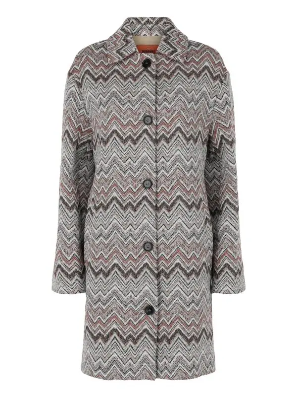 Missoni Tweed Chevron-pattern Coat - Multi Chevron