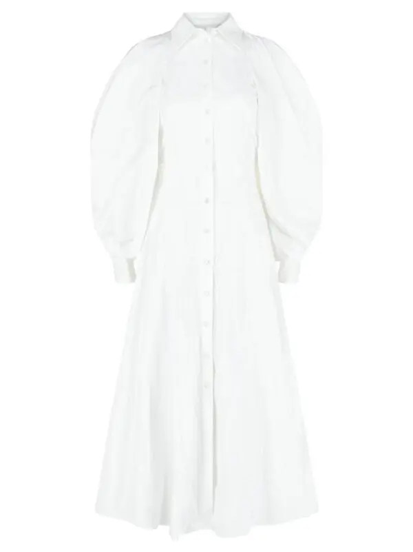 Alexander McQueen Cold-shoulder Cotton Midi Dress - Optical White