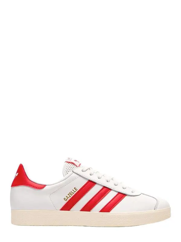 Adidas Gazelle Lace Up Sneakers - Core White/better Scarelet Red/crew White