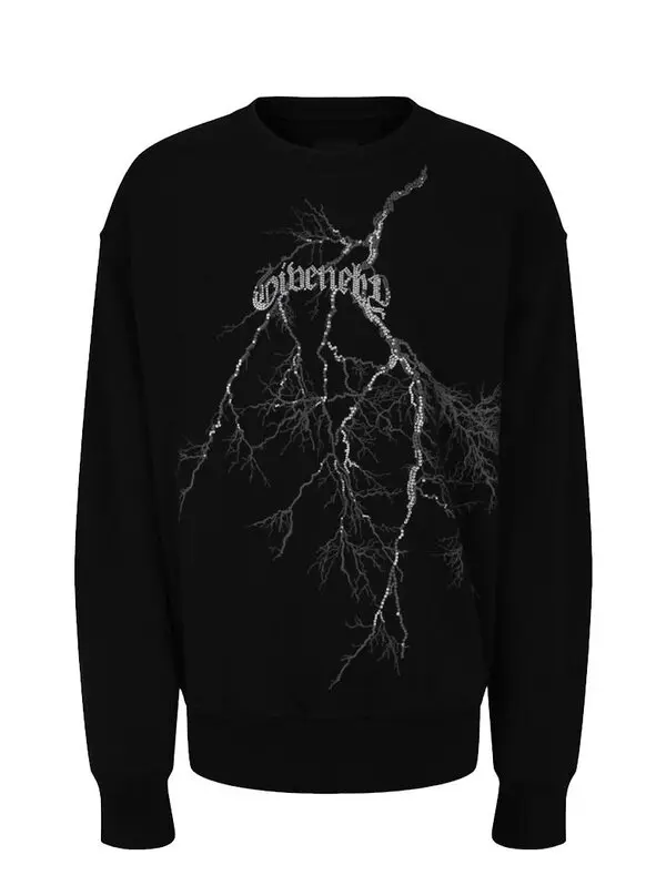 Givenchy Lightning Bolt Crewneck Sweatshirt - Black