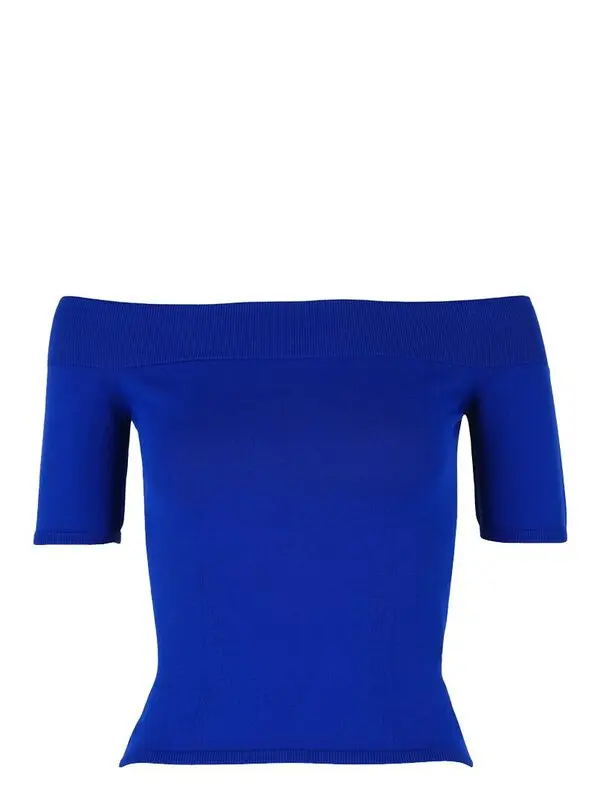 Missoni Off-the-shoulder Crop Top - Electric Blue