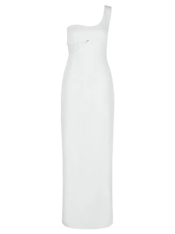 Balenciaga One-shoulder Cutout Gown - Off White