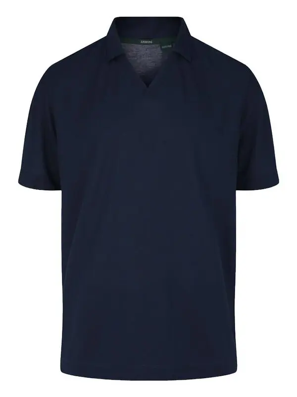 Givenchy Zanone Open Collar Polo Shirt - Blue