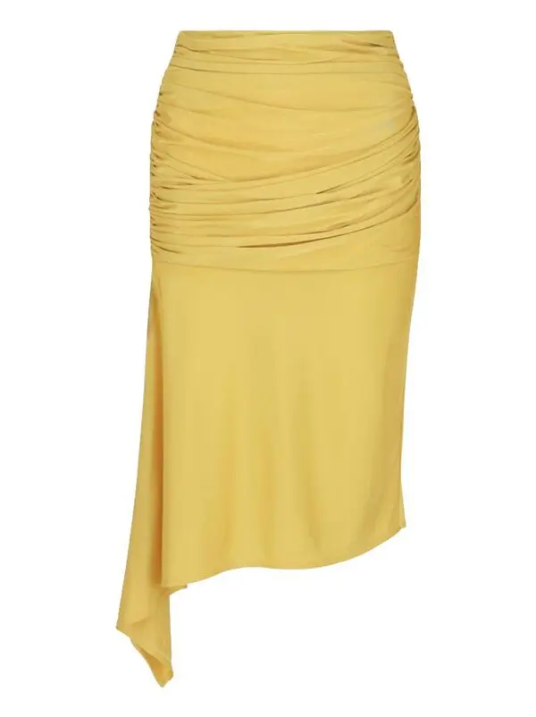 Brioni Draped Asymmetrical Skirt - Banana