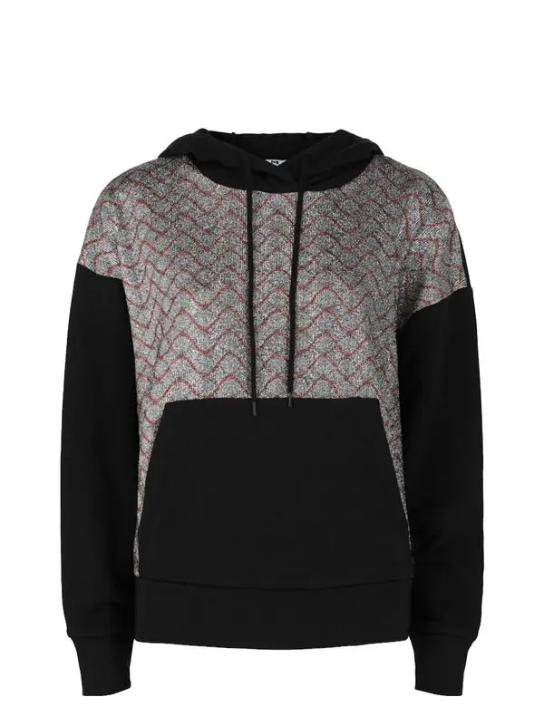 Missoni Metallic Wavy Print Hoodie - Black Print Copper & Silver
