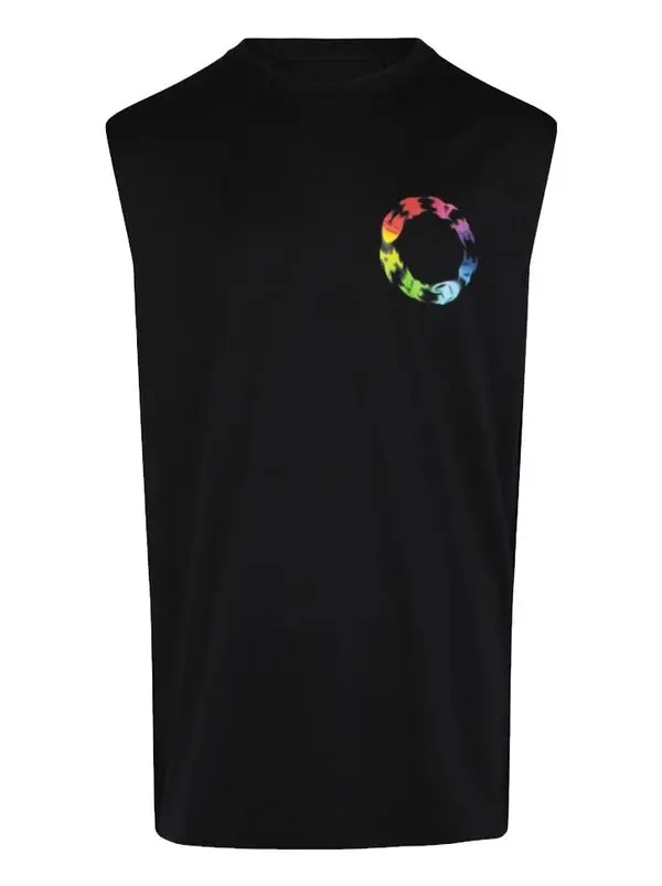 SLOWEAR Logo Circle Print Slimfit T-shirt - Black