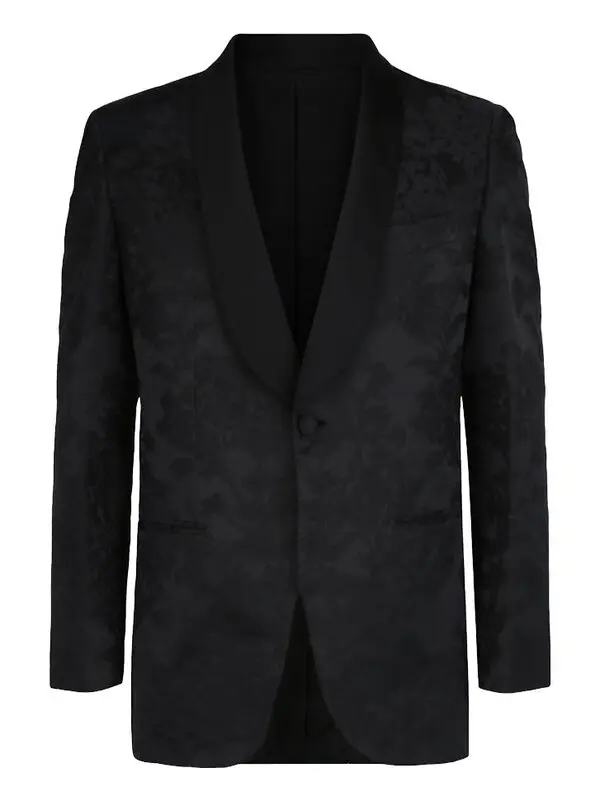 Givenchy Floral Jacquard Tuxedo Jacket - Midnight Blue