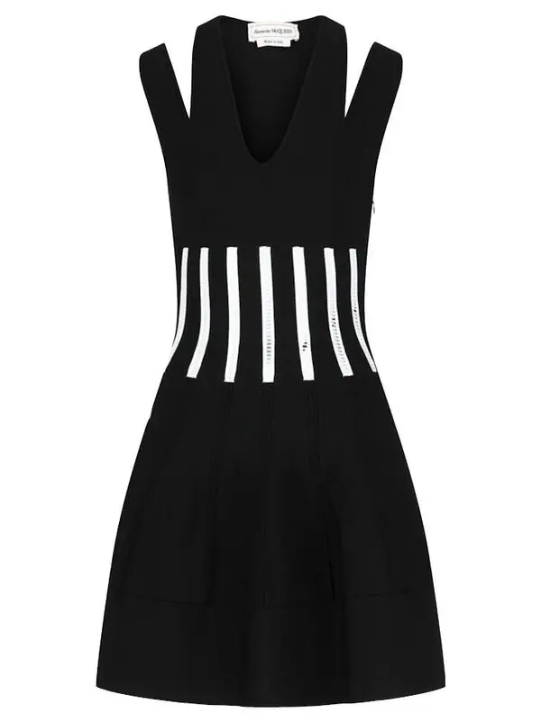 Missoni Coutout Shoulder Corset Mini Dress - Black White