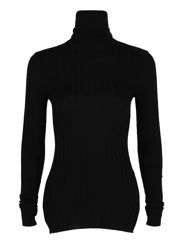 SLOWEAR Rolled Neck Longsleeve Sweater - Black