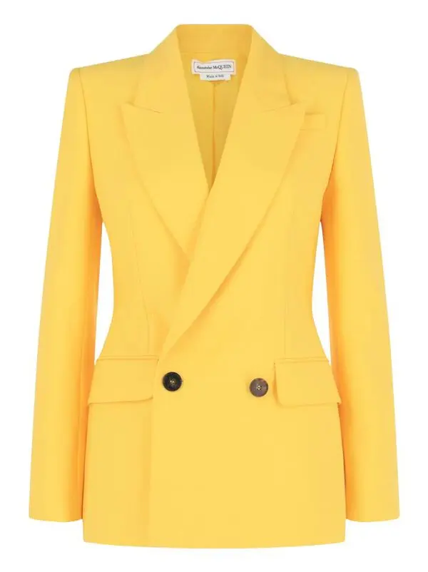 Brioni Tailored Double-breasted Blazer - Bright Yellow