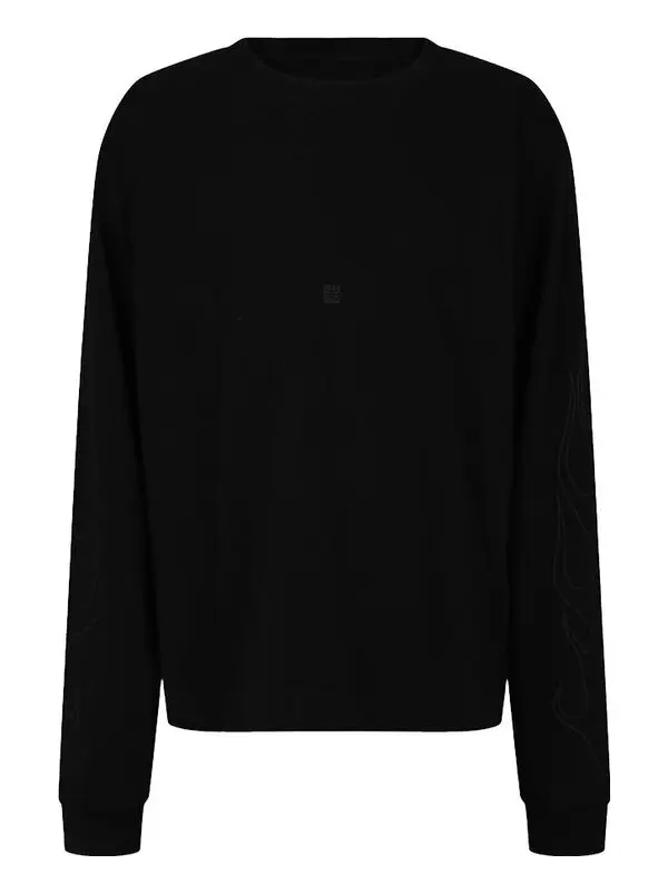 SLOWEAR Flamegraphic Long Sleeve T-shirt - Black