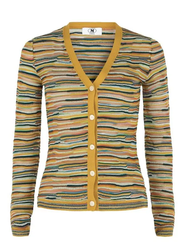 Givenchy Fitted Striped Cardigan - Multi Green Lime Beige