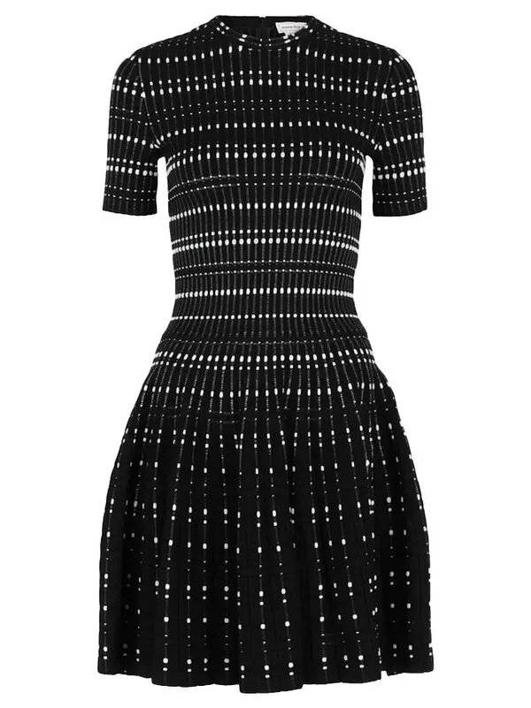 Missoni Stitch Dot Fit & Flare Dress - Black White