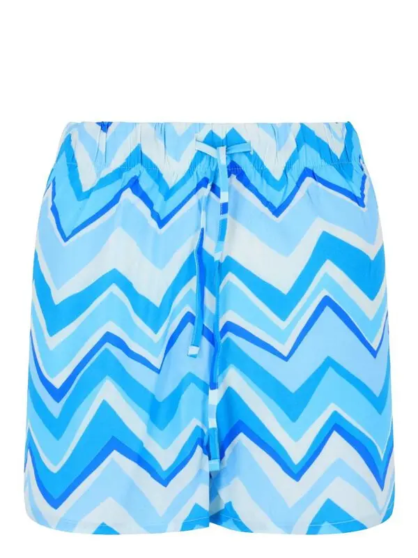 Missoni Striped Dolphin Hem Shorts - Blue White