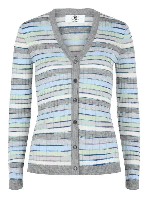 Givenchy Fitted Striped Cardigan - Light Blue Grey